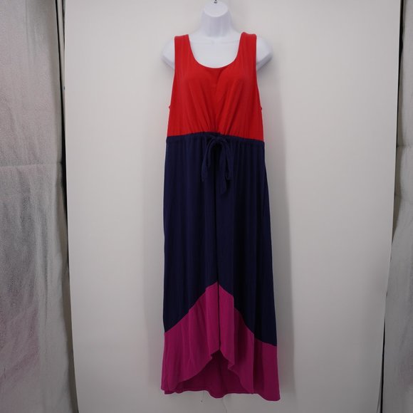 George | Dresses | George Womens Blue White Colorblock Sleeveless Maxi ...